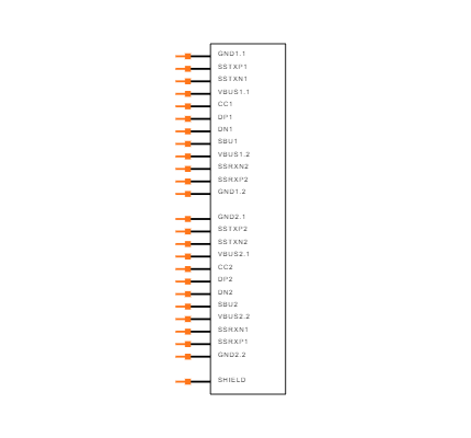 USB4070-30-B footprint & symbol by Global Connector Technology ...