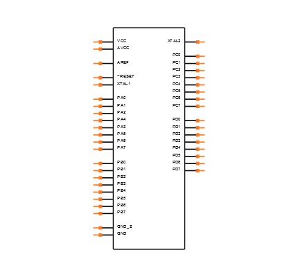 ATMEGA324P-20PU Symbol, Footprint & 3D Model by Microchip Technology ...